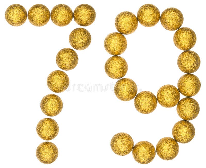 Numeral 79, Seventy Nine, from Decorative Balls, Isolated on White ...
