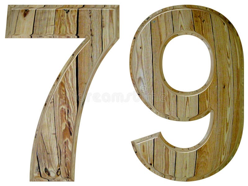 Numeral 79, Seventy Nine, Isolated on White Background, 3d Render Stock ...