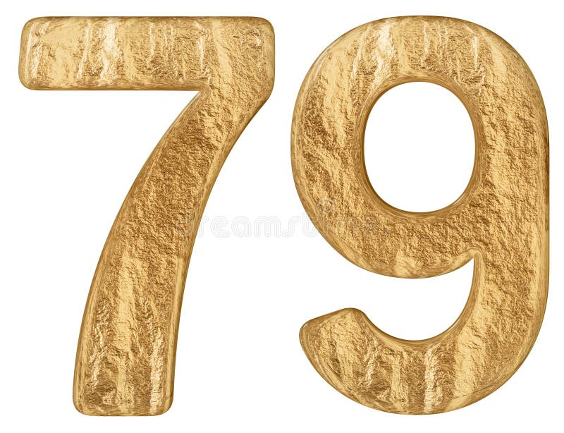 Numeral 79, Seventy Nine, Isolated on White Background, 3d Render Stock ...