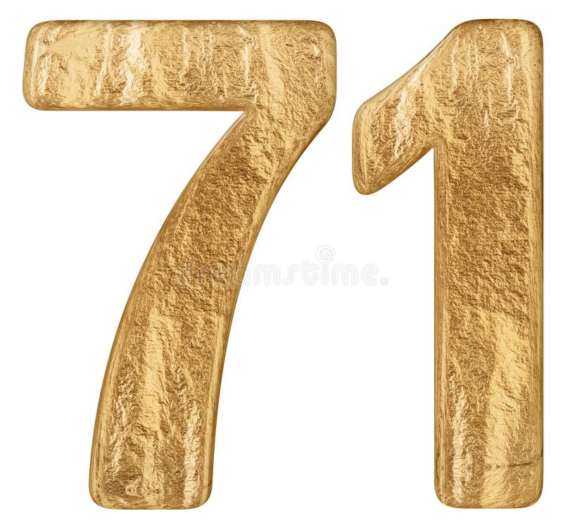 Numeral 71, Seventy One, Isolated on White Background, 3d Render Stock ...