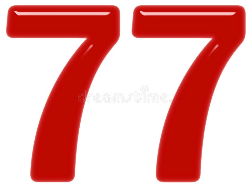Numeral 77, Seventy Seven, Isolated on White Background, 3d Render ...