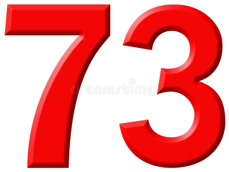 Numeral 73, Seventy Three, Isolated on White Background, 3d Stock ...