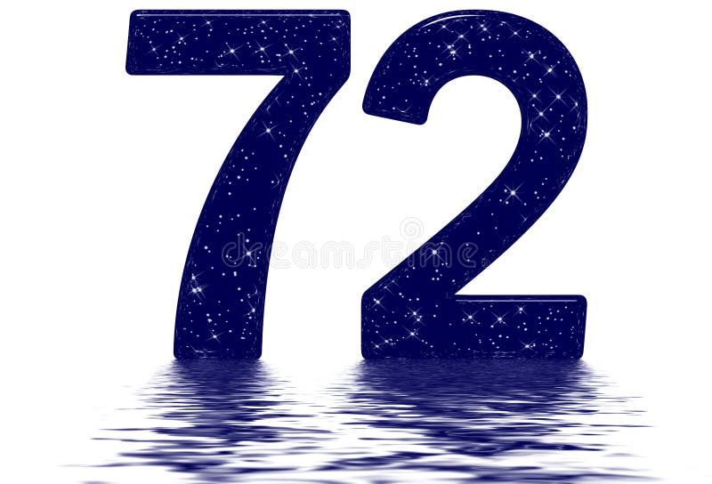 Numeral 72, Seventy Two, Star Sky Texture Imitation, Reflected on the ...