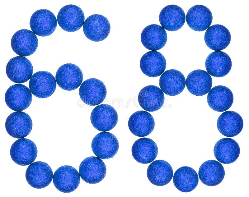 Numeral 68, Sixty Eight, from Decorative Balls, Isolated on Whit Stock ...