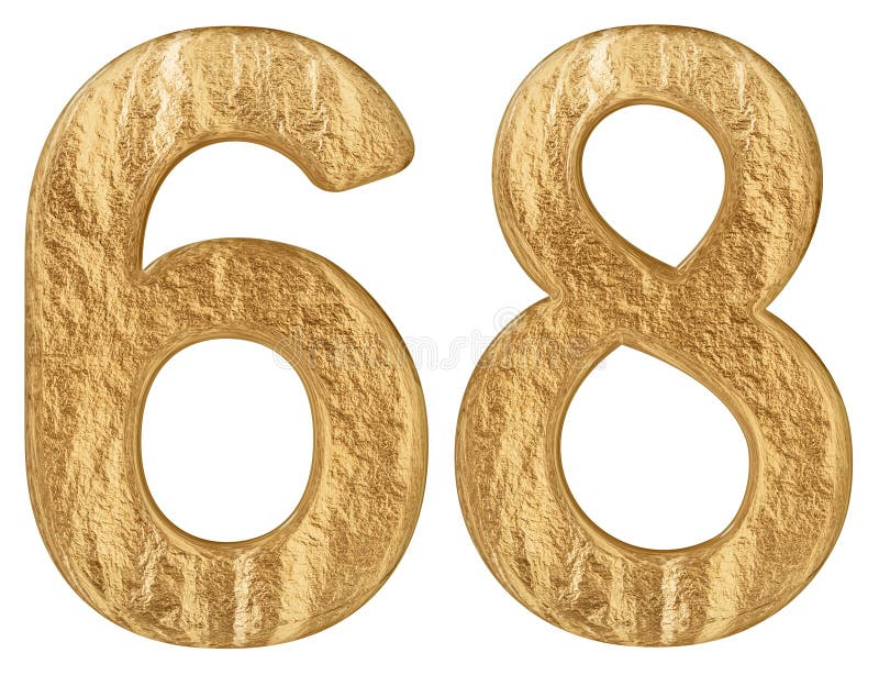 Numeral 68, Sixty Eight, Isolated on White Background, 3d Render Stock ...