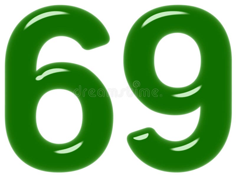 Numeral 69, Sixty Nine, Isolated on White Background, 3d Render Stock ...
