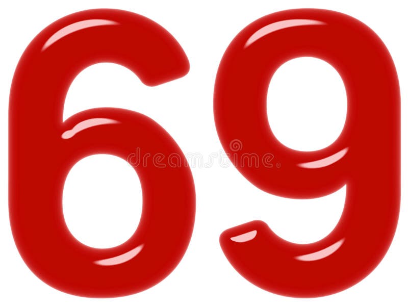 Numeral 69 Sixty Nine Isolated On White Background 3d Render Stock