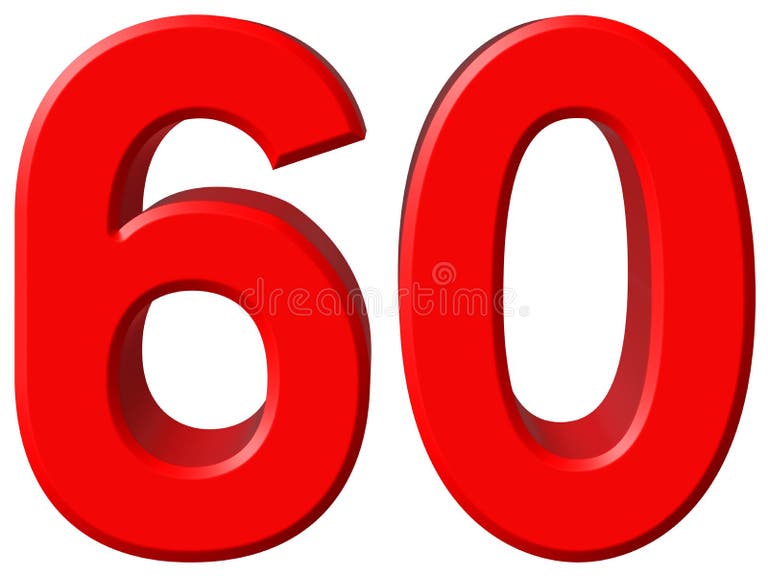 Numeral 60, Sixty, Sixty, Isolated on White Background, 3d Render Stock ...