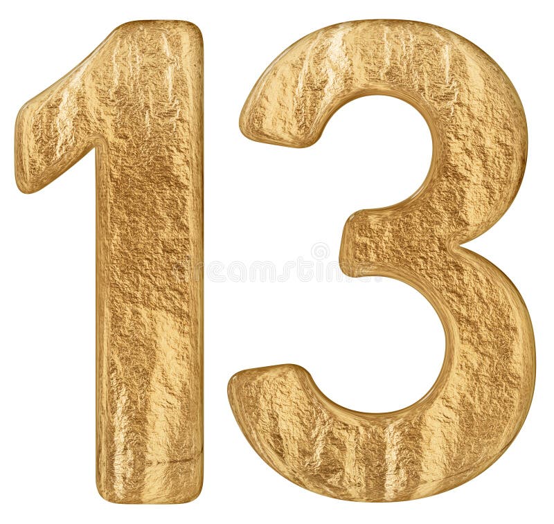 Numeral 13, Thirteen, Isolated on White Background, 3d Render Stock ...