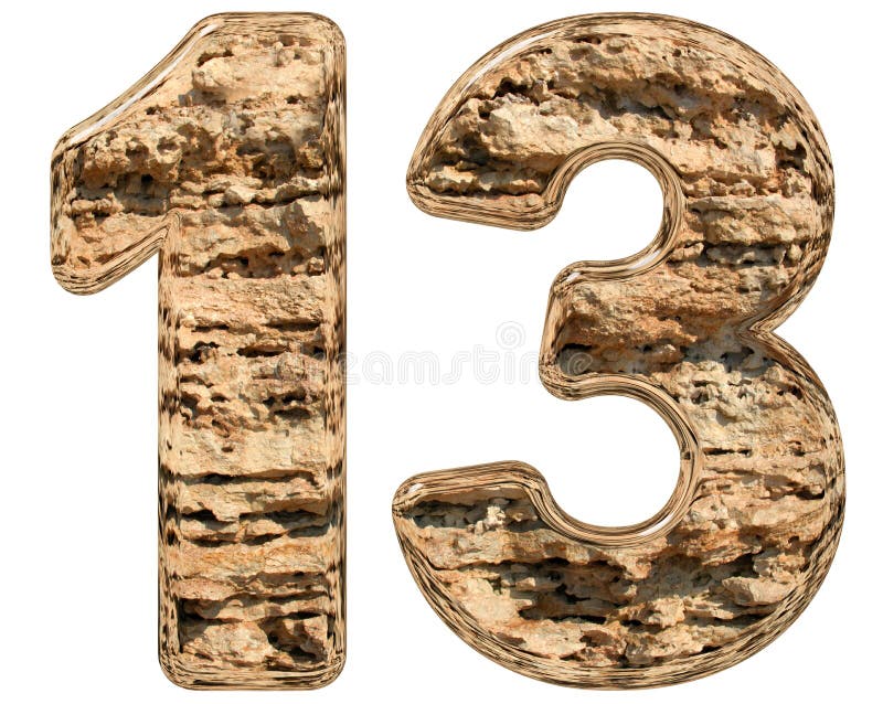 Numeral 13, Thirteen, Isolated on White Background, 3d Render Stock ...