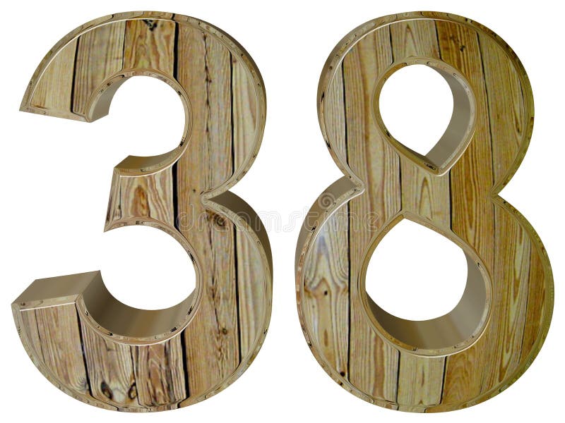 Numeral 38, Thirty Eight, Isolated on White Background, 3d Rende Stock ...
