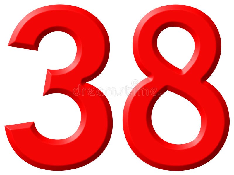 Numeral 38, Thirty Eight, Isolated on White Background, 3d Stock ...