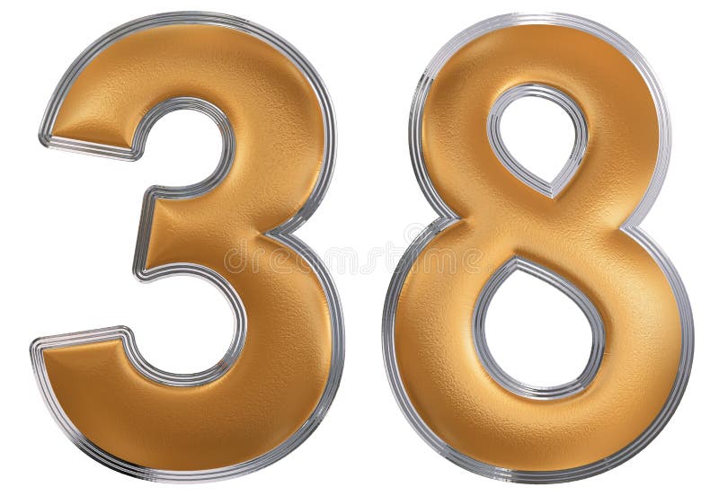 Numeral 38, Thirty Eight, Isolated on White Background, 3d Render Stock ... Numeral 38, Thirty Eight, Isolated on White Background, 3d Render Stock ...