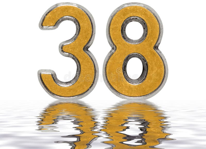Numeral 38, Thirty Eight, Reflected on the Water Surface Stock ...