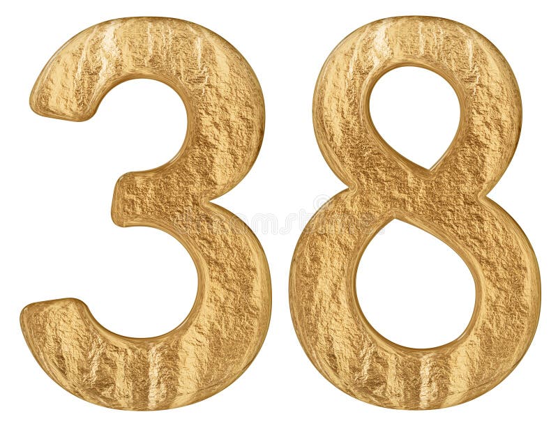 Numeral 38, Thirty Eight, on White Background, 3d Render Stock ...
