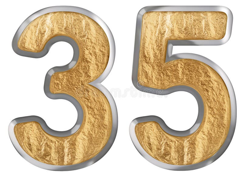 Numeral 35, Thirty Five, Isolated on White Background, 3d Render Stock ...