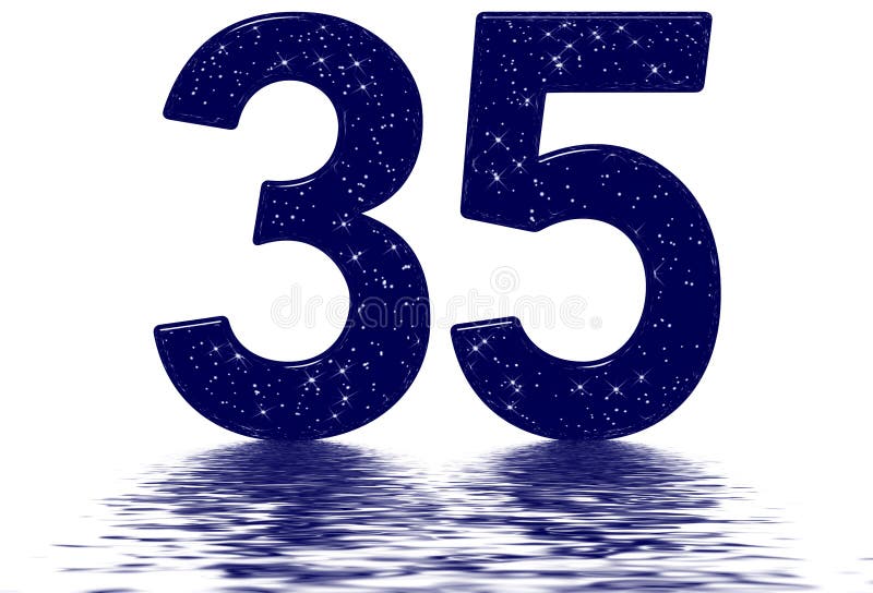 Numeral 35, Thirty Five, Star Sky Texture Imitation, Reflected On The ...