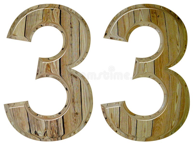 Numeral 33, Thirty Three, Isolated on White Background, 3d Render Stock ...