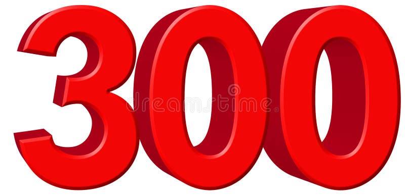 Numeral 300, Three Hundred, Isolated on White Background, 3d Render ...