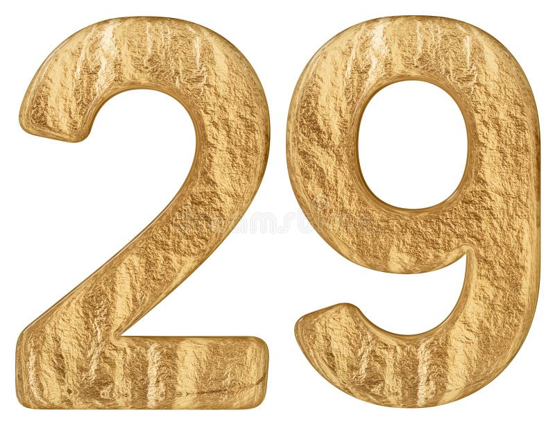 Numeral 29, Twenty Nine, Isolated on White Background, 3d Render Stock ...