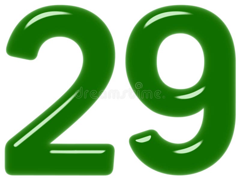 Numeral 29, Twenty Nine, Isolated on White Background, 3d Render Stock ...