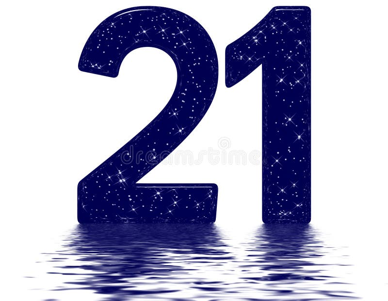 Numeral 21, Twenty One, Star Sky Texture Imitation, Reflected on the ...