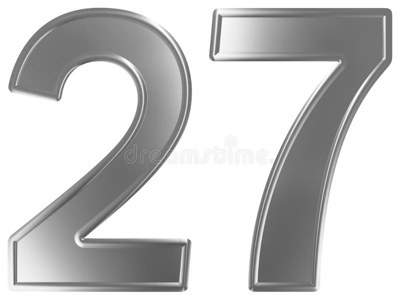 Numeral 27, Twenty Seven, Isolated on White Background, 3d Render Stock ...