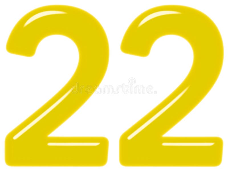 Numeral 22, Twenty Two, Isolated on White Background, 3d Render Stock ...