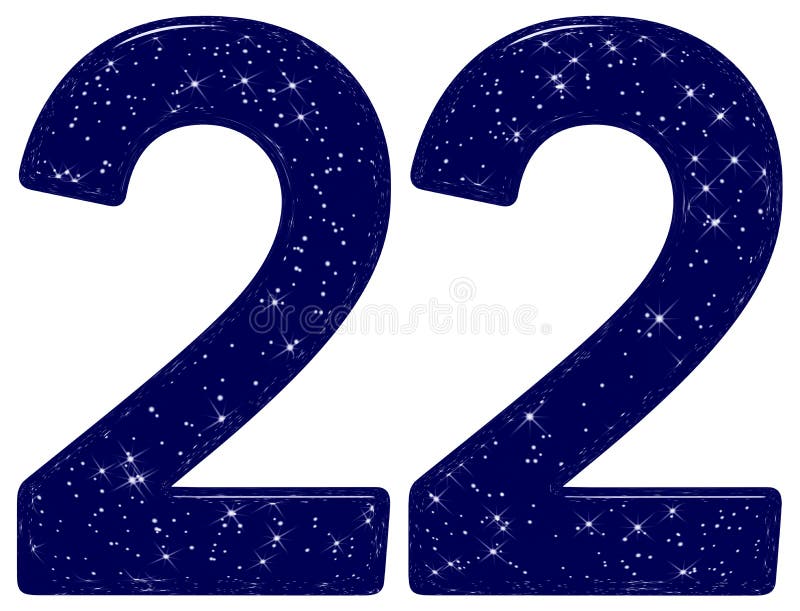 Numeral 22, Twenty Two, Star Sky Texture Imitation, Isolated on White ...