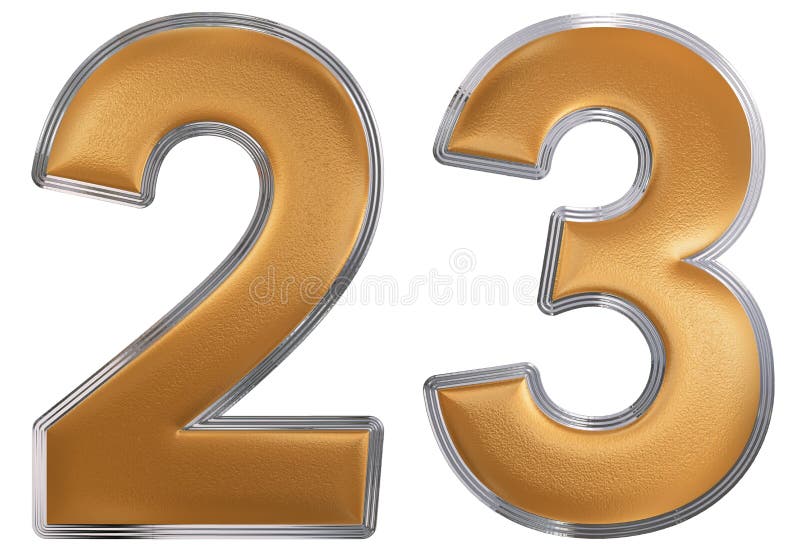 Numeral 23, Vinte E Três, Isolado No Fundo Branco, Rende 3d Ilustração ...