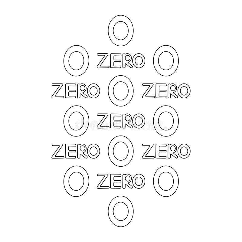 Numeral and Word Zero. Coloring Page. Stock Illustration - Illustration ...