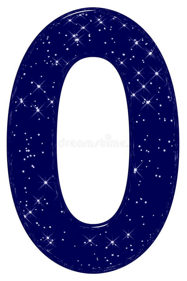 Numeral 0, Zero, Star Sky Texture Imitation, Isolated on White ...