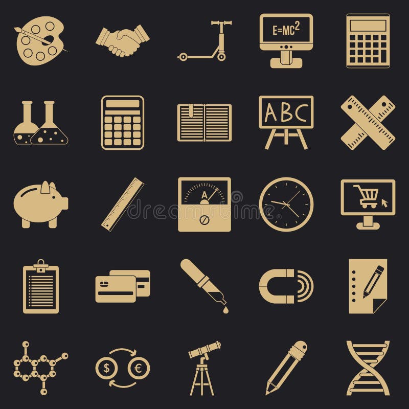 Numerator Icons Set, Simple Style Stock Vector - Illustration of button ...