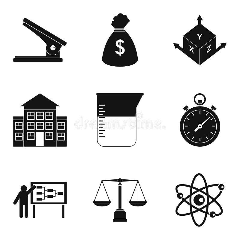 Numerator Icons Set, Simple Style Stock Vector - Illustration of ...