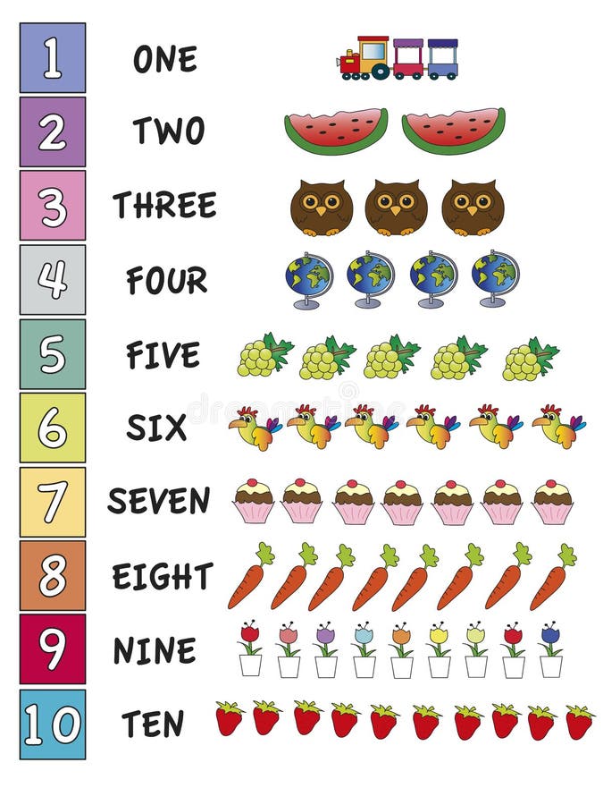 Numeri illustrazione di stock. Illustrazione di frutta - 30687467