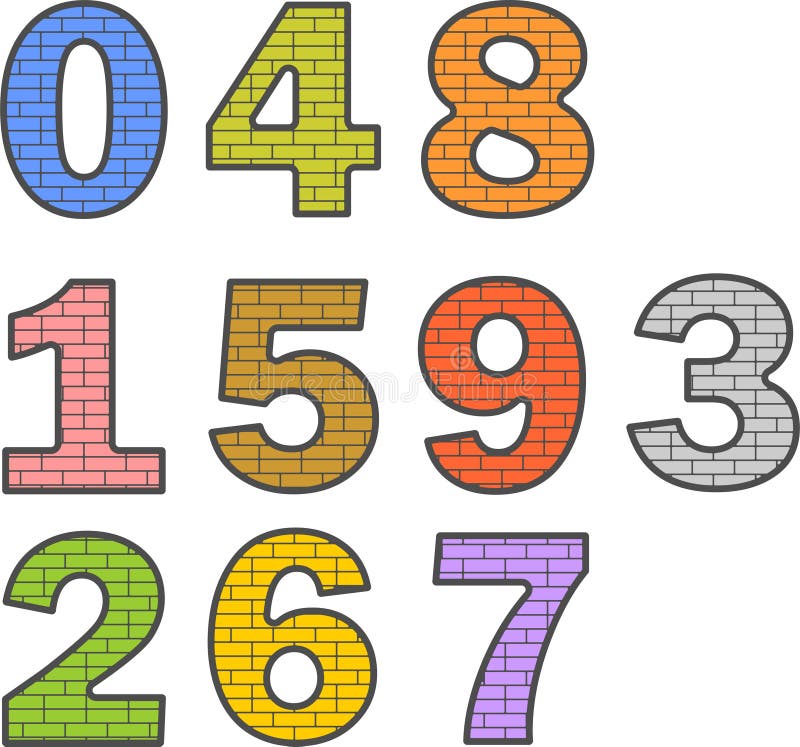 Numeri colorati illustrazione vettoriale. Illustrazione di moderno ...