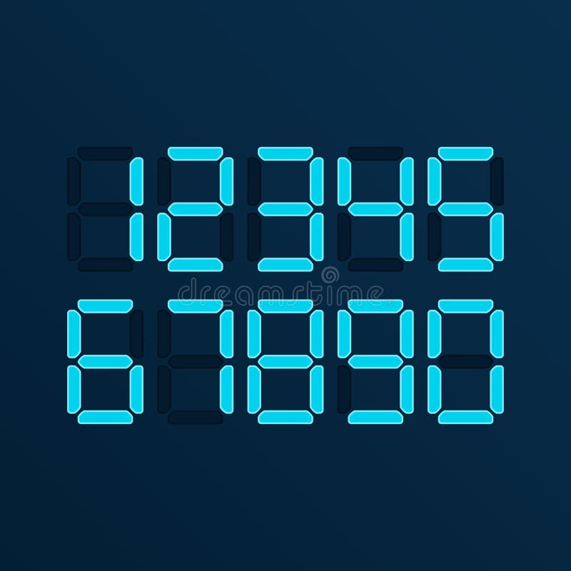 Numeri Digitali Del Calcolatore Fissati Illustrazione Vettoriale ...