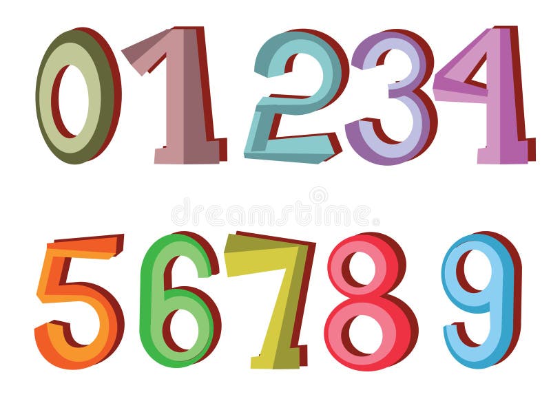 Cifre E Numeri Nello Stile Di Origami Illustrazione Vettoriale ...