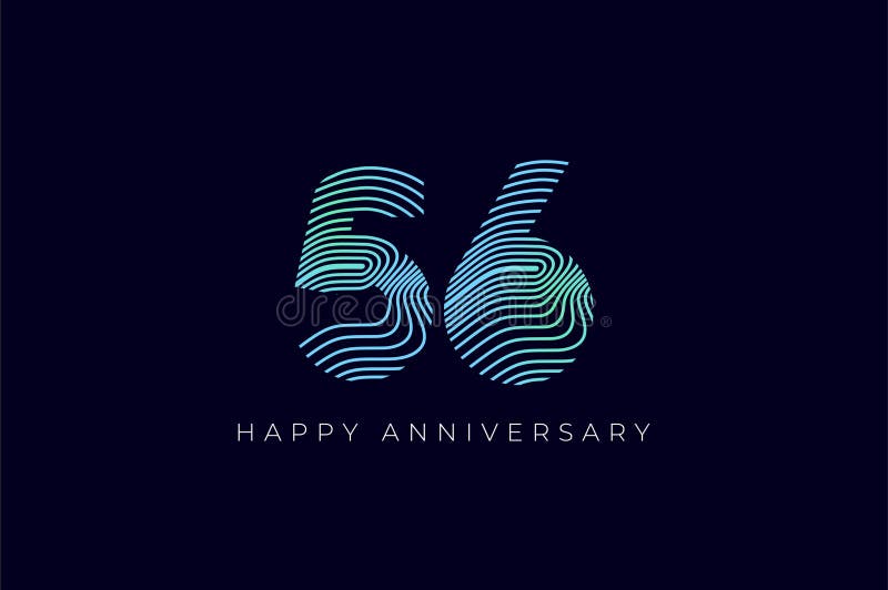 Numeric Design with Line Curve 56th, 56th Happy Anniversary Stock ...