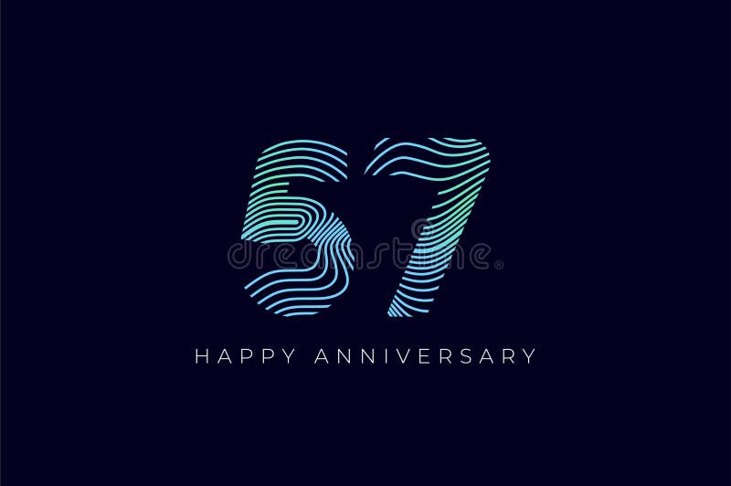 Numeric Design with Line Curve 57th, 57th Happy Anniversary Stock ...