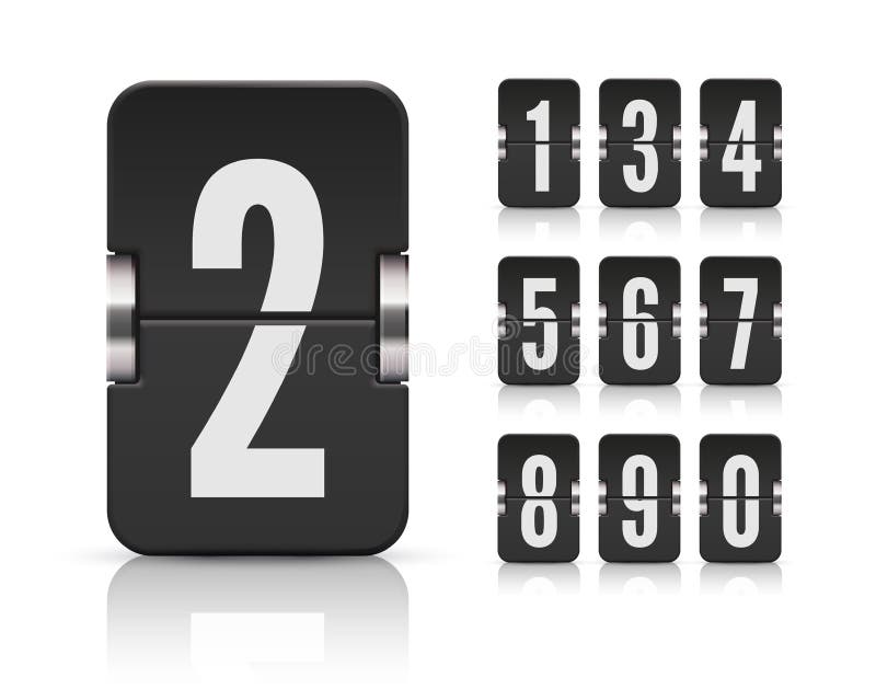 Black Countdown Timer with White Numbers Isolated on Transparent ...