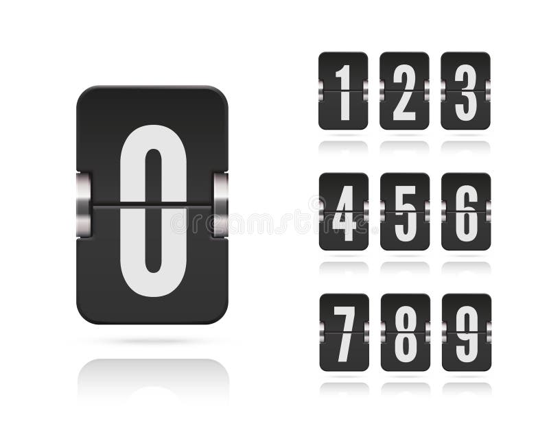 Black Countdown Timer with White Numbers Isolated on Transparent ...