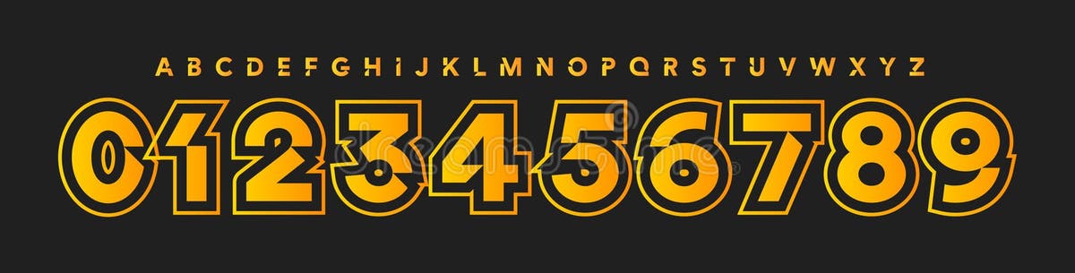 Number Font Geometric Stock Illustrations – 175,631 Number Font ...