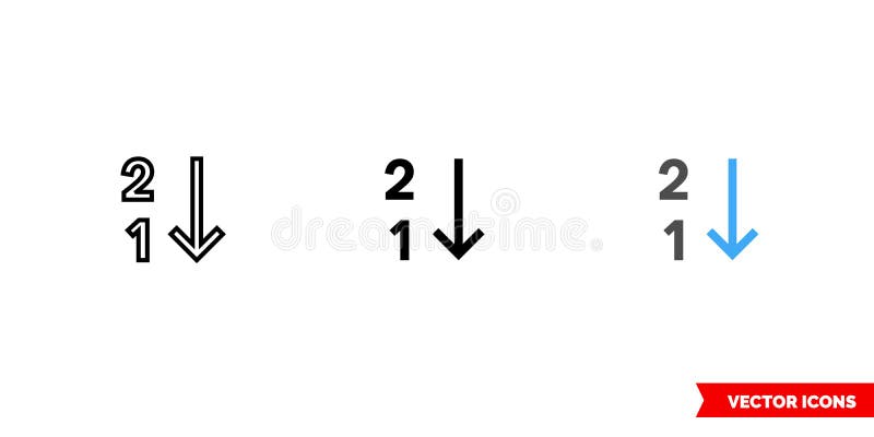 Numeric Icon of 3 Types Color, Black and White, Outline. Isolated ...