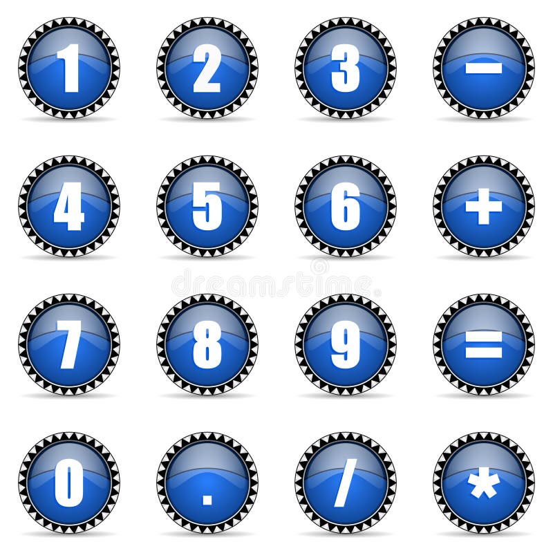 Numeric icons set stock illustration. Illustration of addition - 26951886