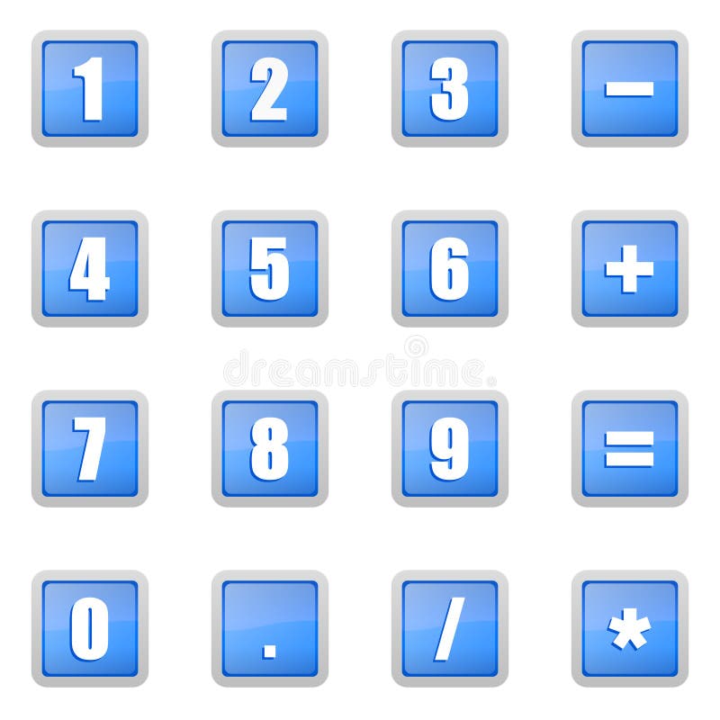 Numeric icons set stock illustration. Illustration of addition - 26951886