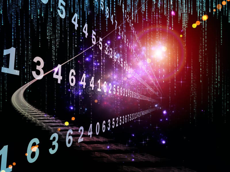 Numeric Information Stream stock illustration. Illustration of column ...