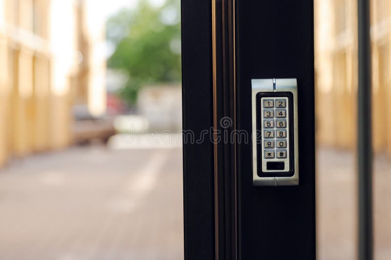 Numeric Keypad Door Lock at Building Entrance Stock Image - Image of ...