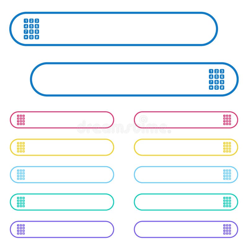 Numeric Keypad Icons in Rounded Color Menu Buttons Stock Vector ...