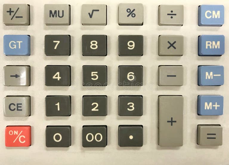 Numeric Keypad of Old Fashioned of Calculator Stock Image - Image of ...